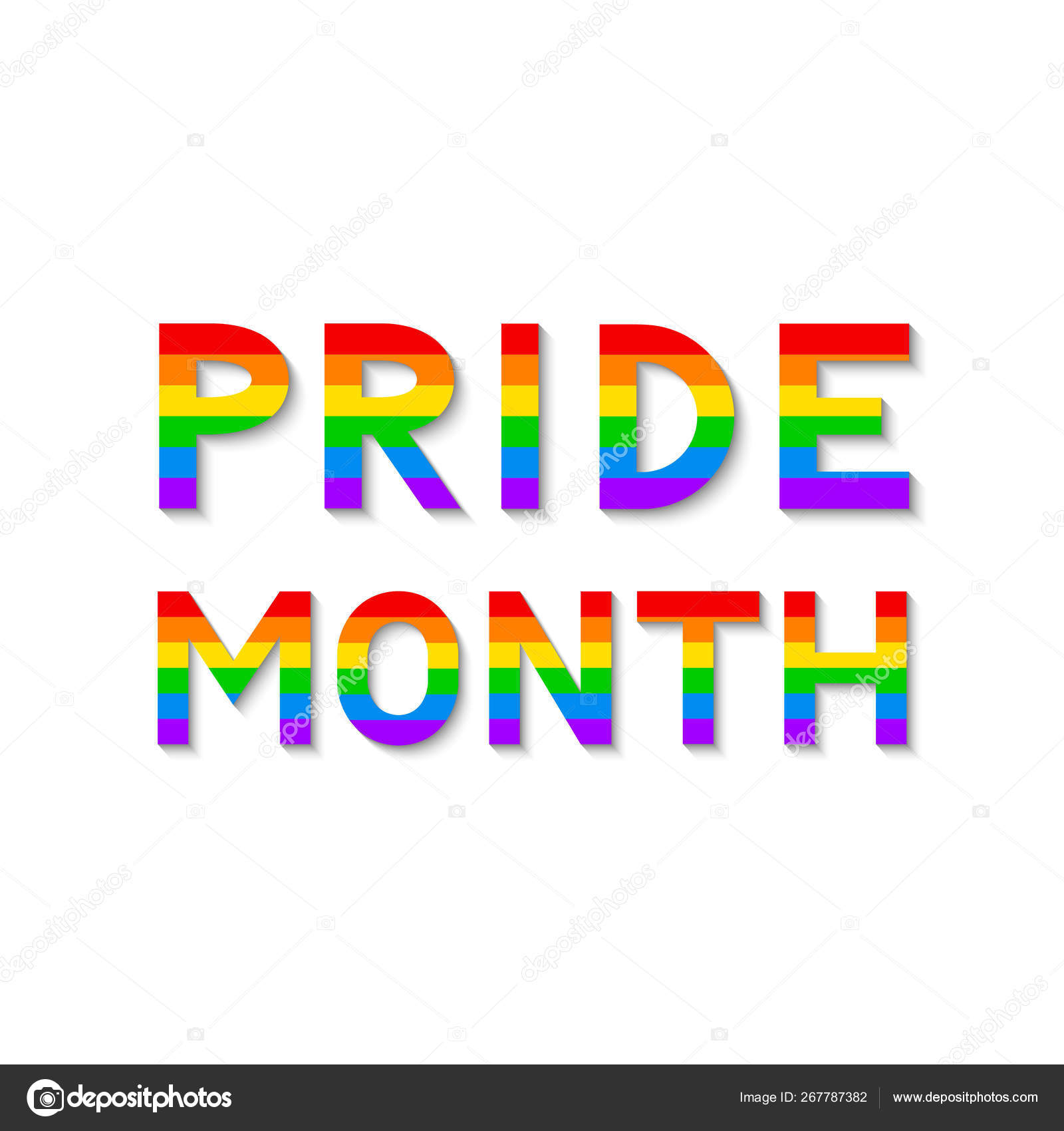 Pride Month colorful lettering. Letters in colors of rainbow LGBT ...