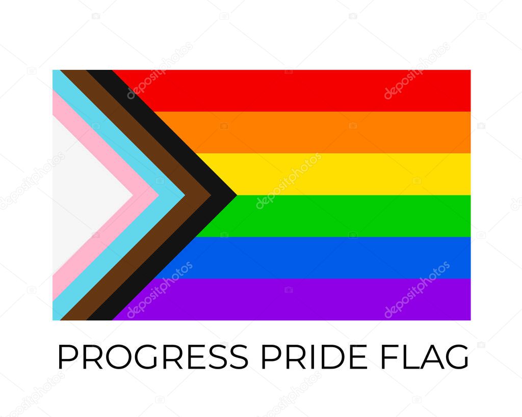 Progress Pride Rainbow Flags. Símbolo de la comunidad LGBT. Bandera ...