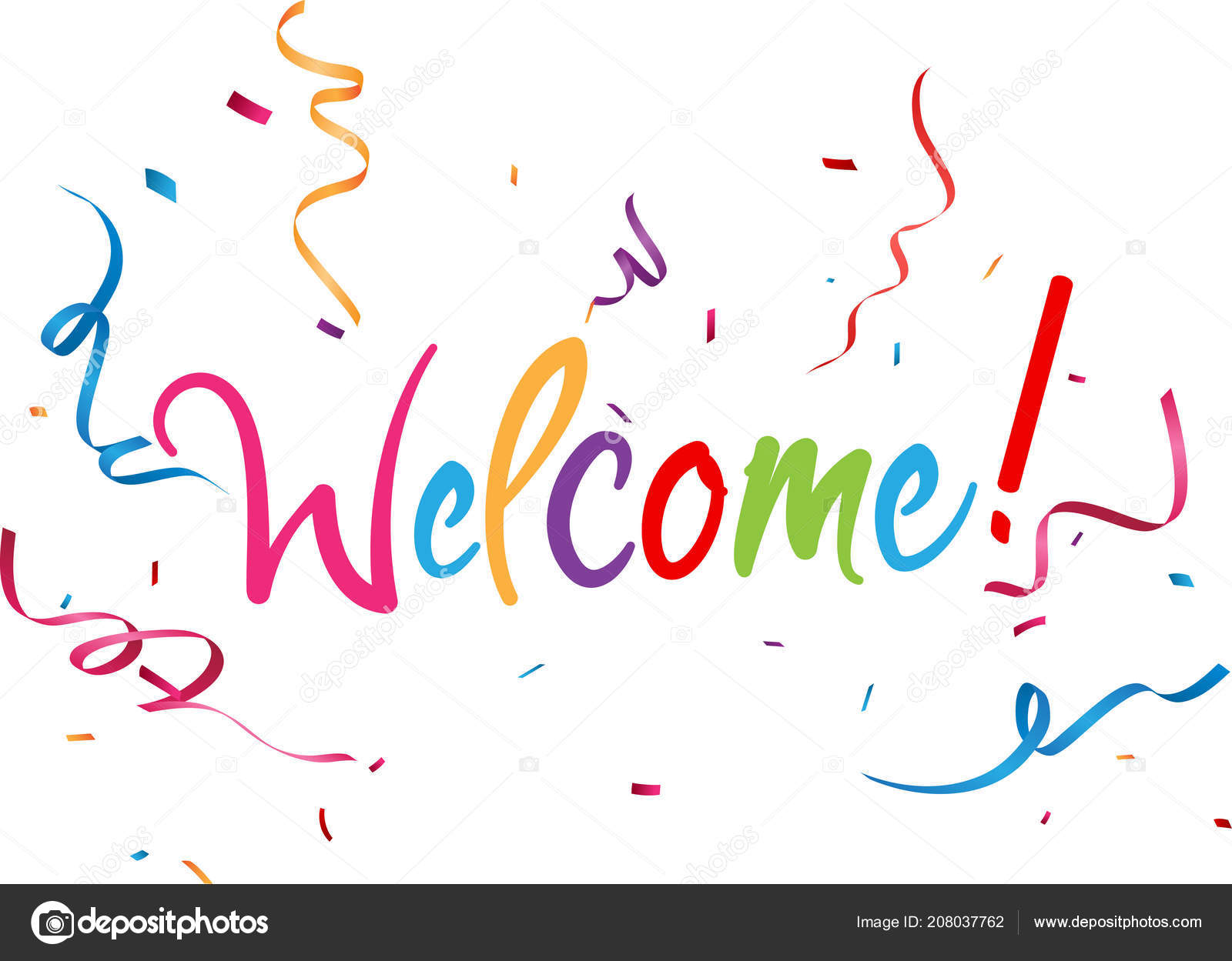 Welcome Sign Confetti Stock Vector Image by ©bejotrus #208037762