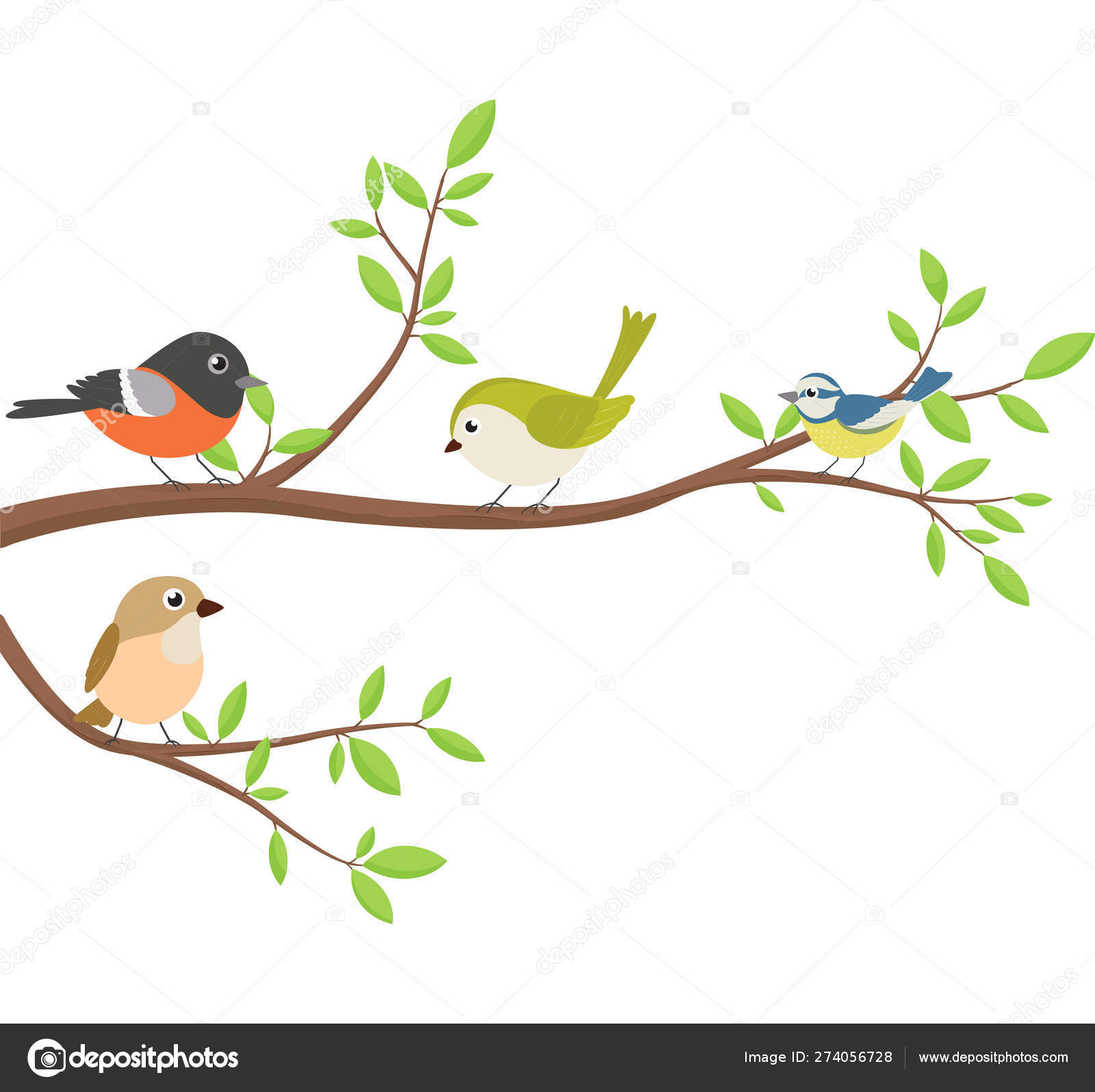 Cute Tree With Birds