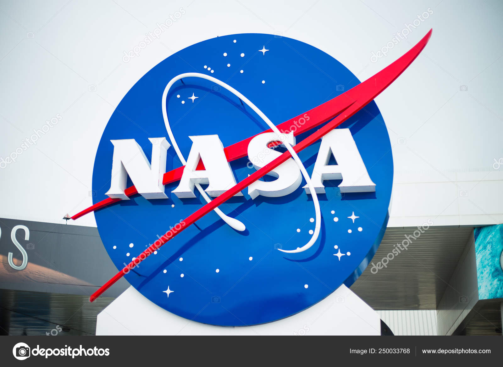Nasa Sign Kennedy Space Center Cape Canaveral Florida Usa — Stock ...