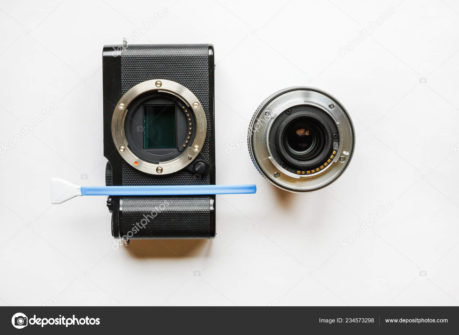 Close Mirrorless Digital Aps Dirty Camera Matrix Sensor Cleaning ...