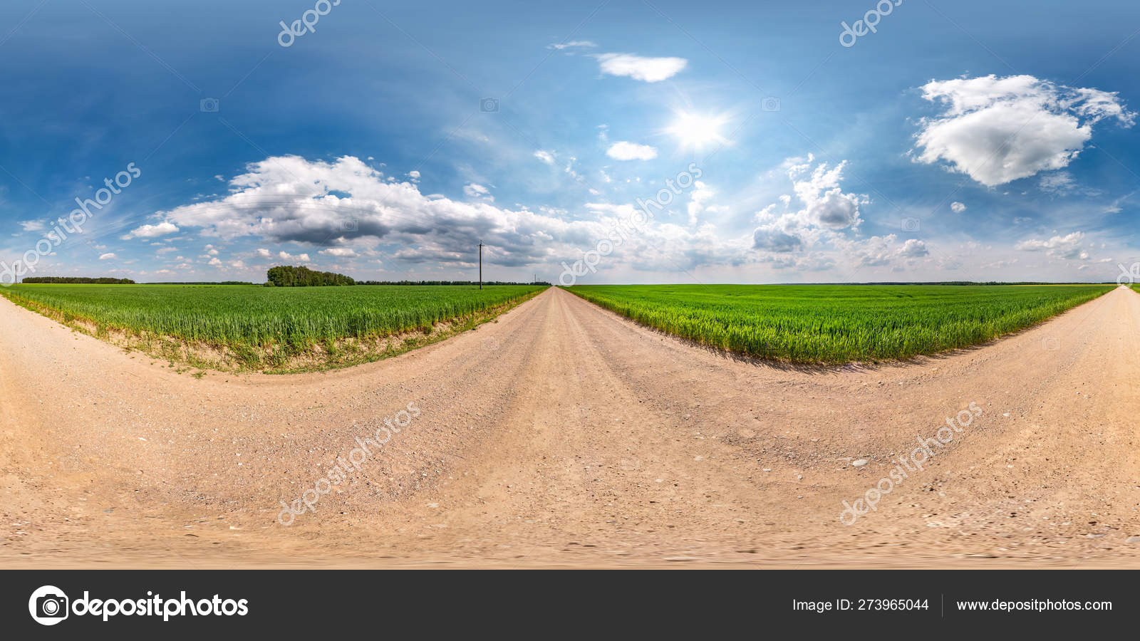 Full seamless spherical hdri panorama 360 degrees angle view on gravel ...