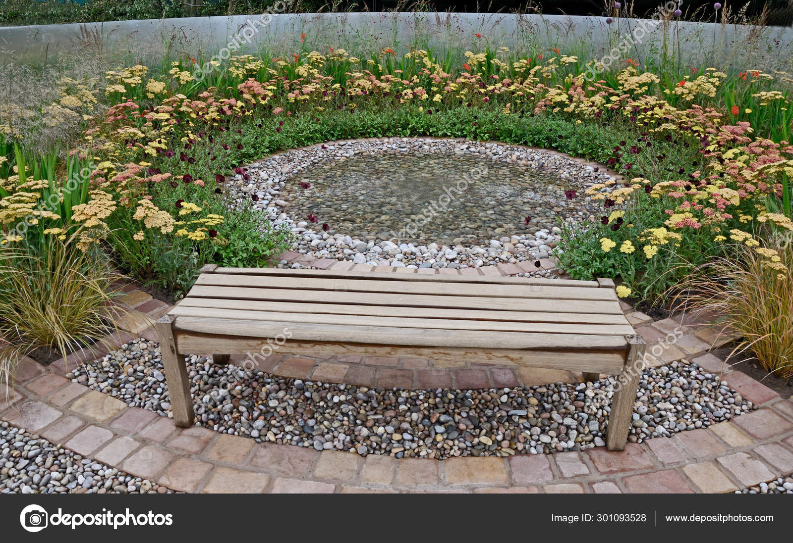 A circular garden design inspired by musical instruments — Stock Photo ...