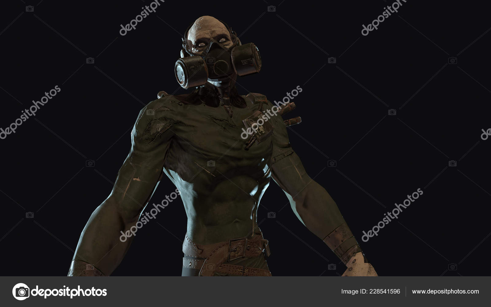 Nuclear Post Apocalypse Mutant Soldier Render — Stock Photo ...
