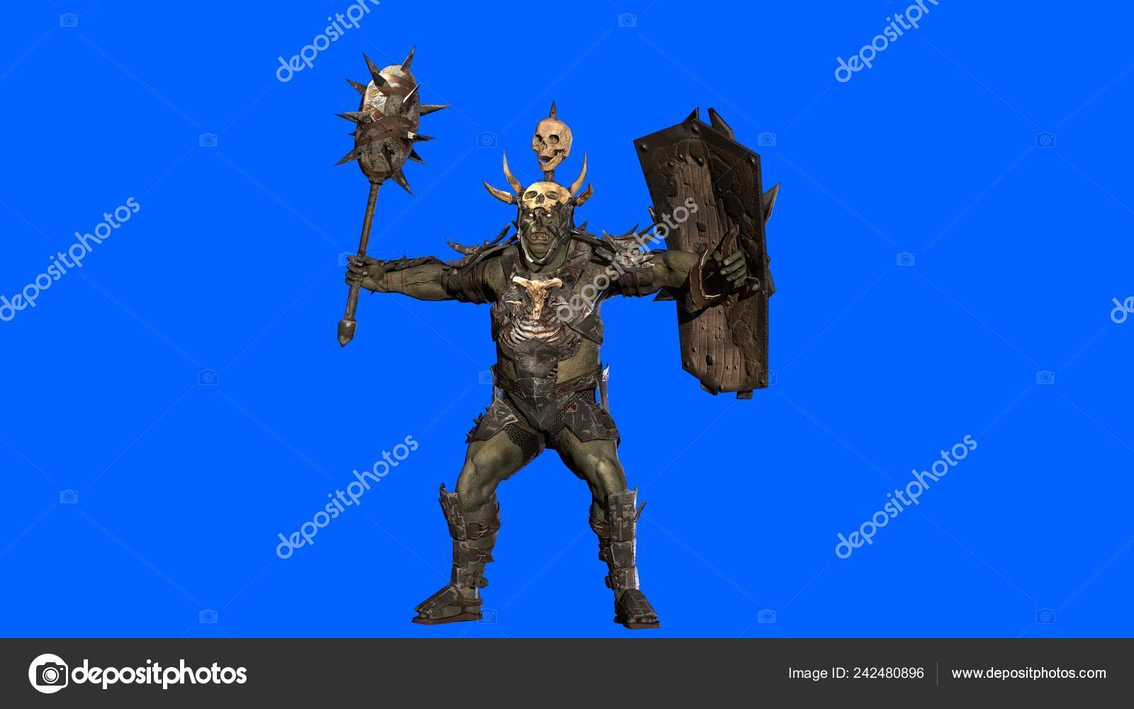 Fierce orc fighter 3d render — Stock Photo © andryuha19811 #242480896
