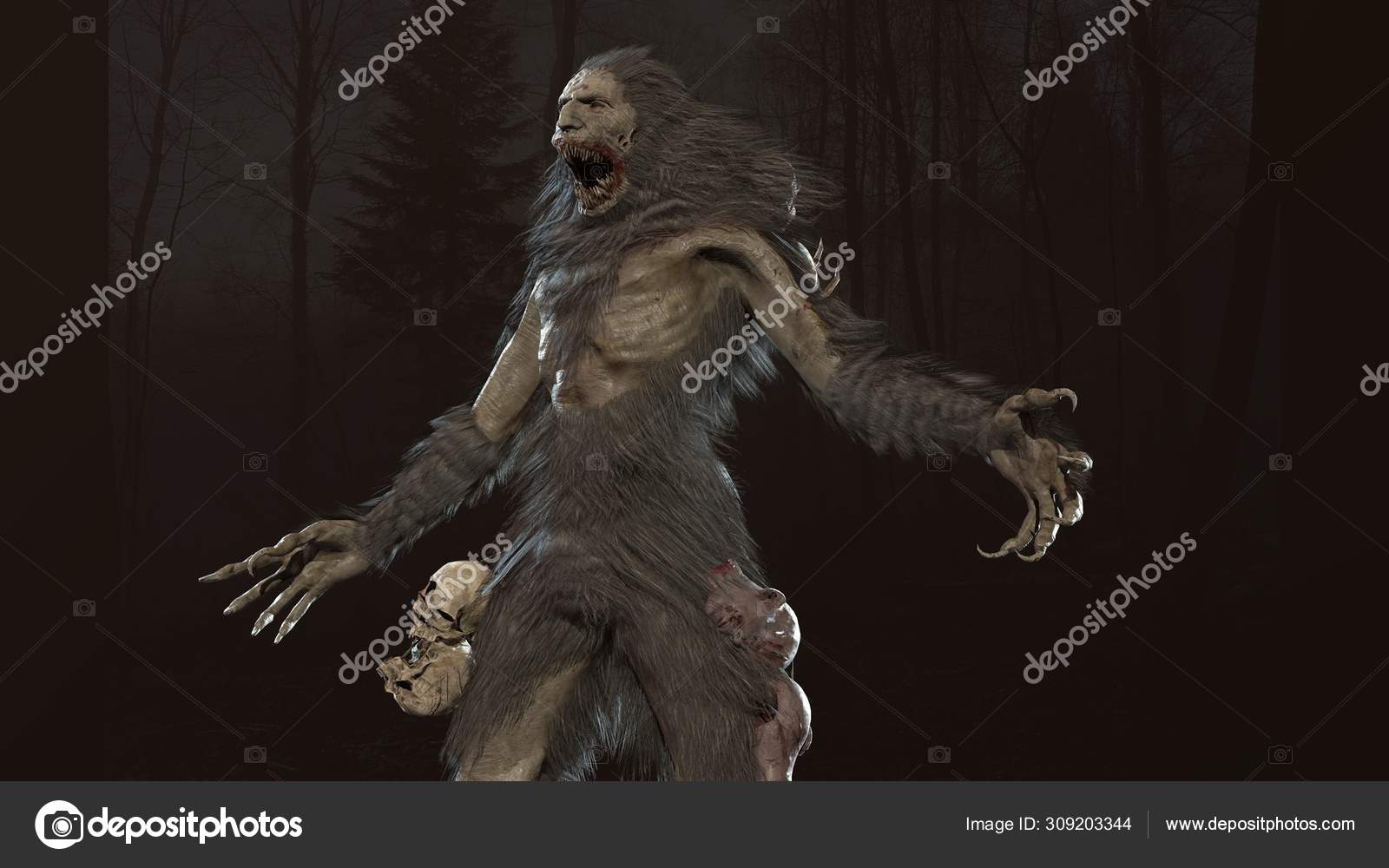 Wendigo mythical monster 3d render — Stock Photo © andryuha19811 #309203344