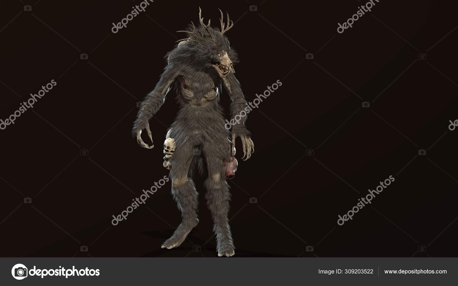 Wendigo mythical monster 3d render — Stock Photo © andryuha19811 #309203522