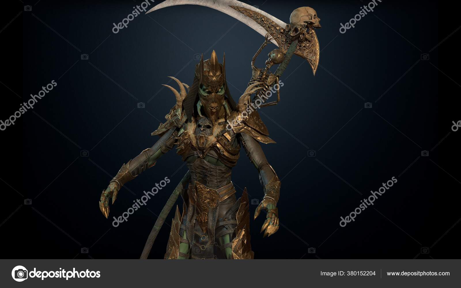 Necromancer, render 3D model on the background — Stock Photo ...