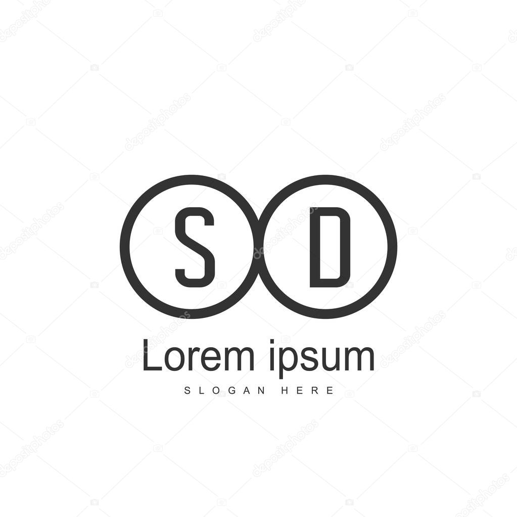 Diseño del logotipo de SD Letter. Letra inicial SD Logo 2022