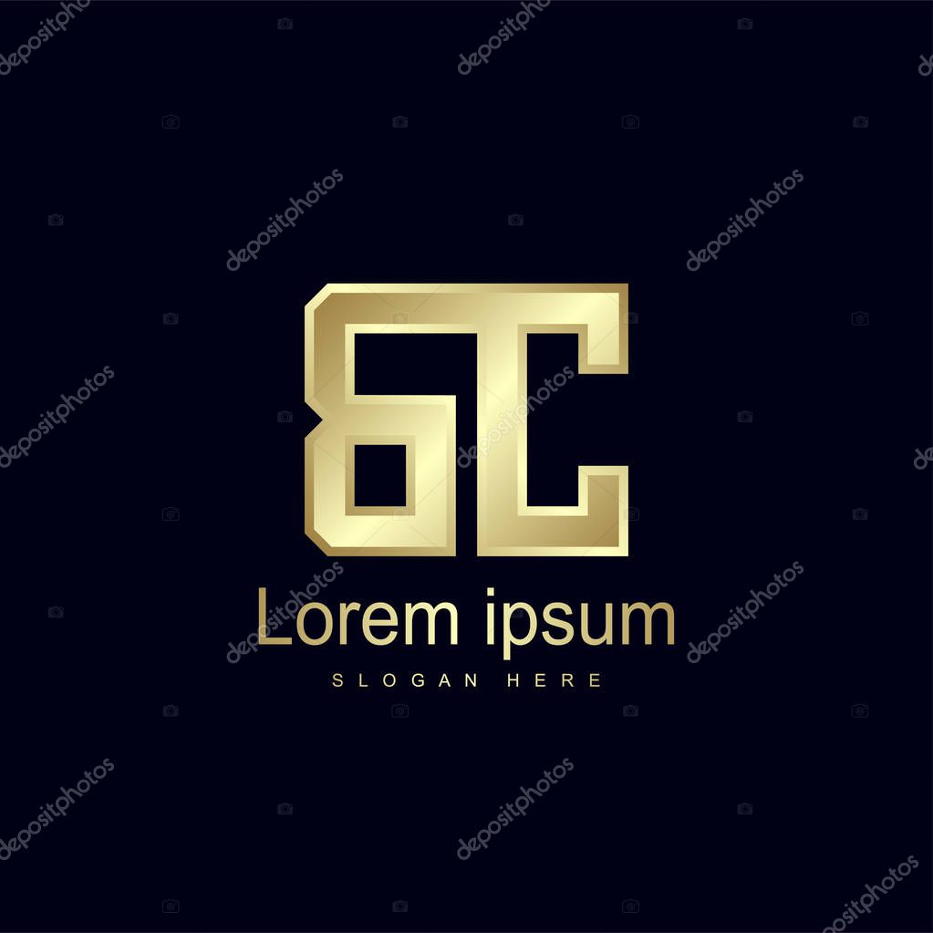 Carta Inicial BC Logo Plantilla Vector Diseño 2024