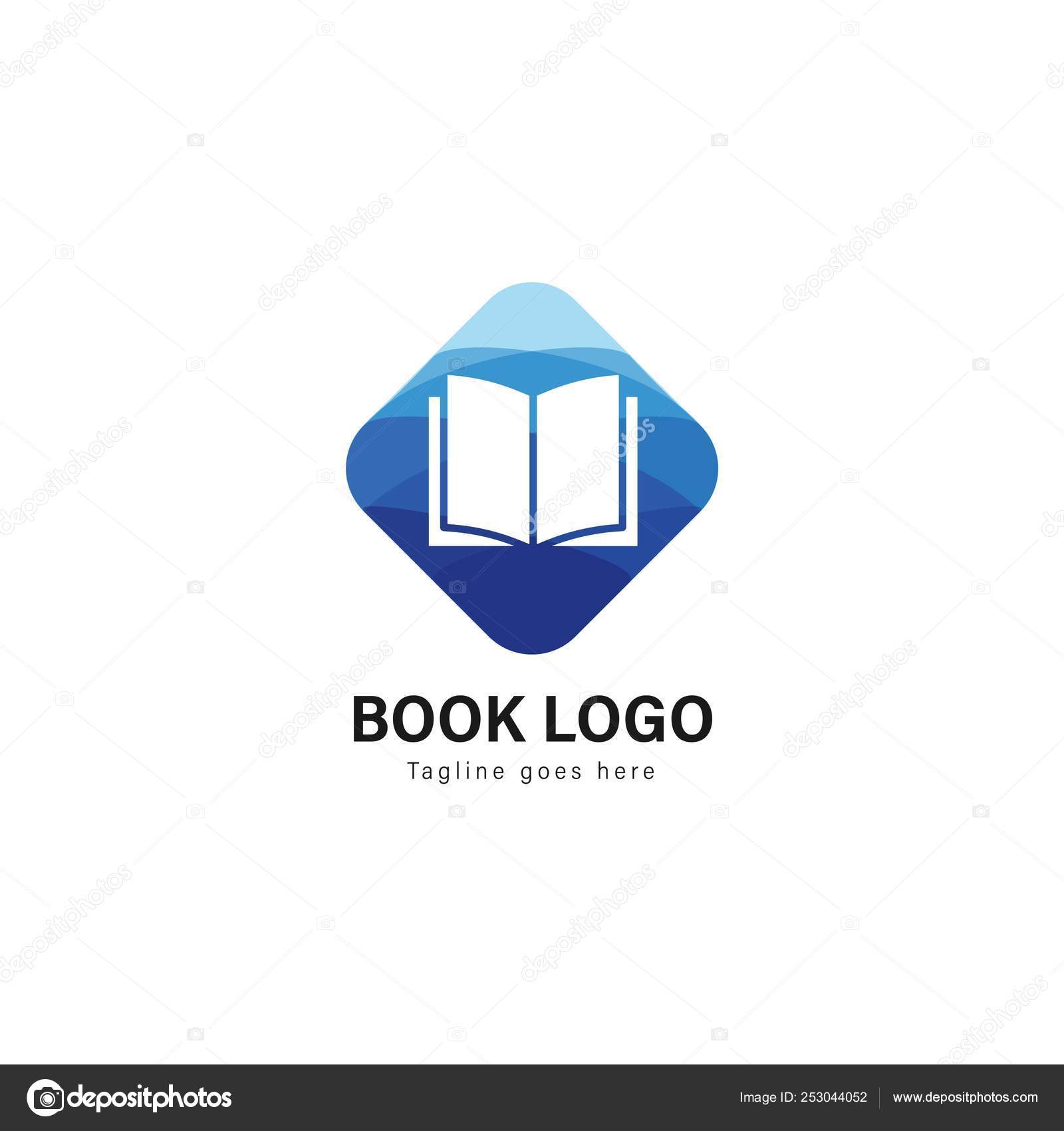 Book logo template design. Book logo with modern frame vector design ...
