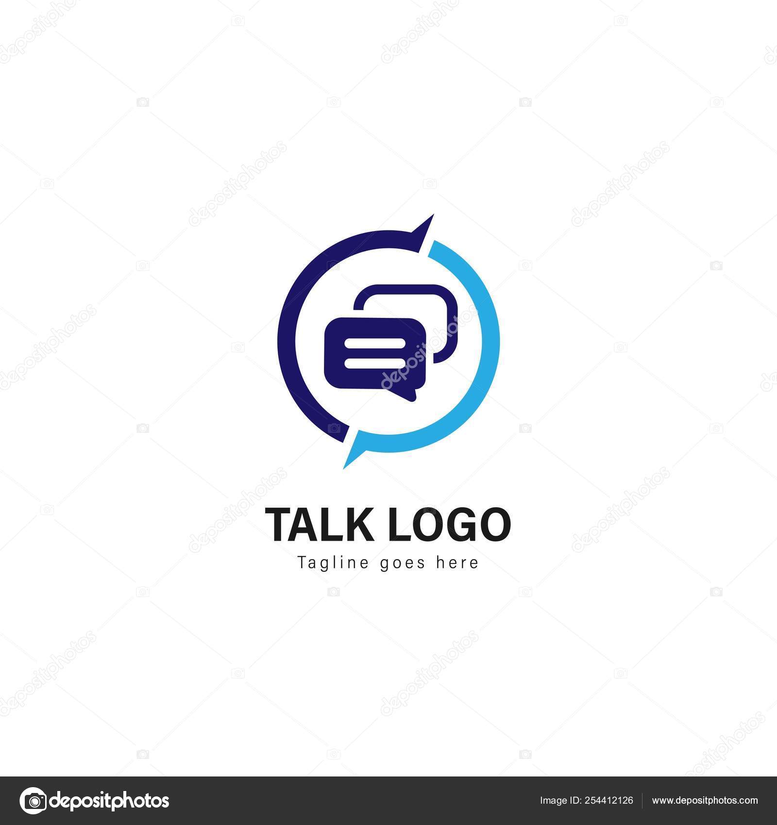 Talk logo template design. Talk logo with modern frame vector design ...