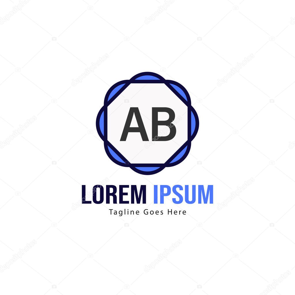 Diseño de Logo de AB Letter. Ilustración creativa moderna de letras AB ...