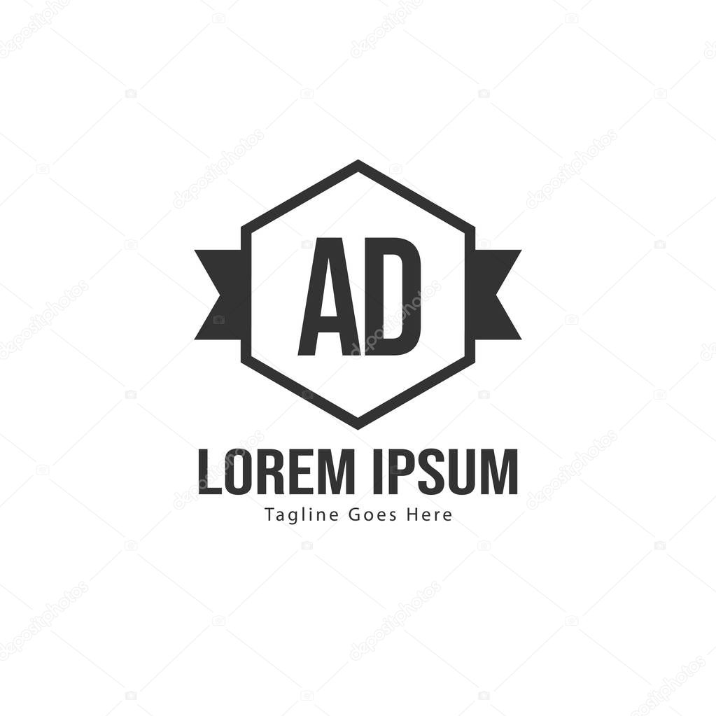 Diseño del logotipo de AD Letter. Ilustración creativa moderna de ...