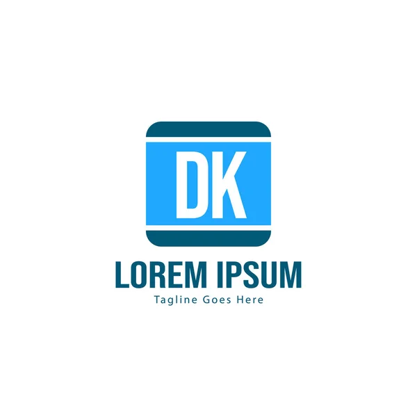 Plantilla de logotipo DK inicial con marco moderno. Ilustración minimalista del vector del ...