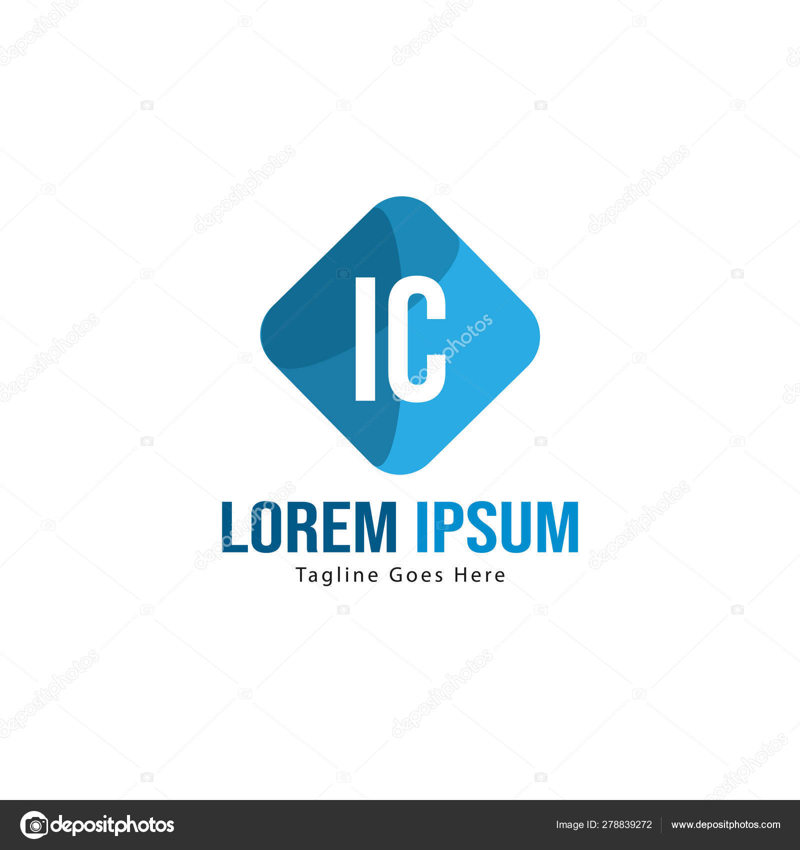 Initial IC logo template with modern frame. Minimalist IC letter logo ...