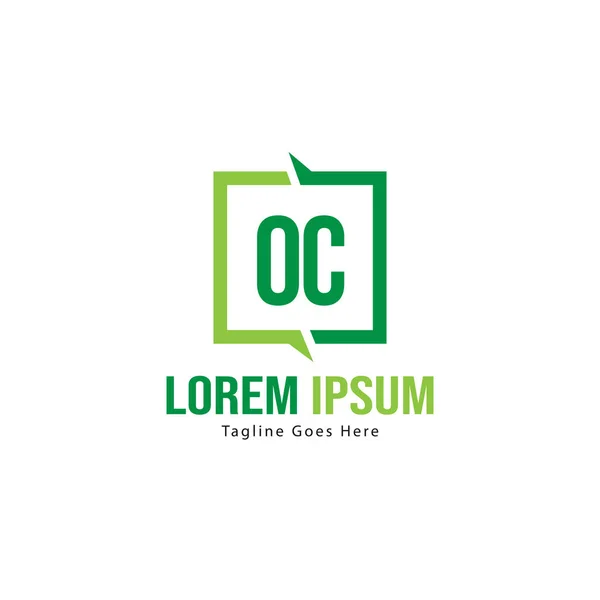 Plantilla de logotipo OC inicial con marco moderno. Ilustración de ...