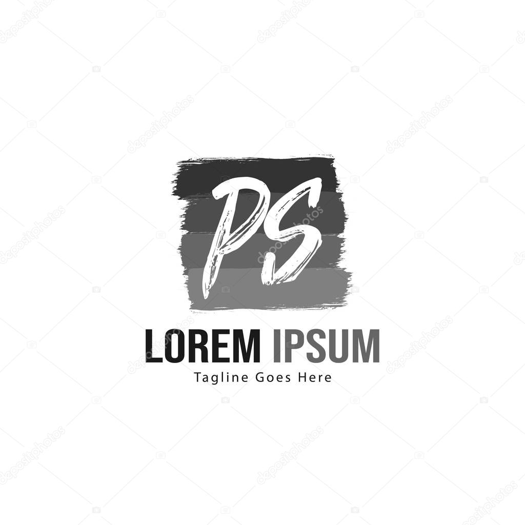 Plantilla de logotipo PS inicial con marco moderno. Ilustración de ...
