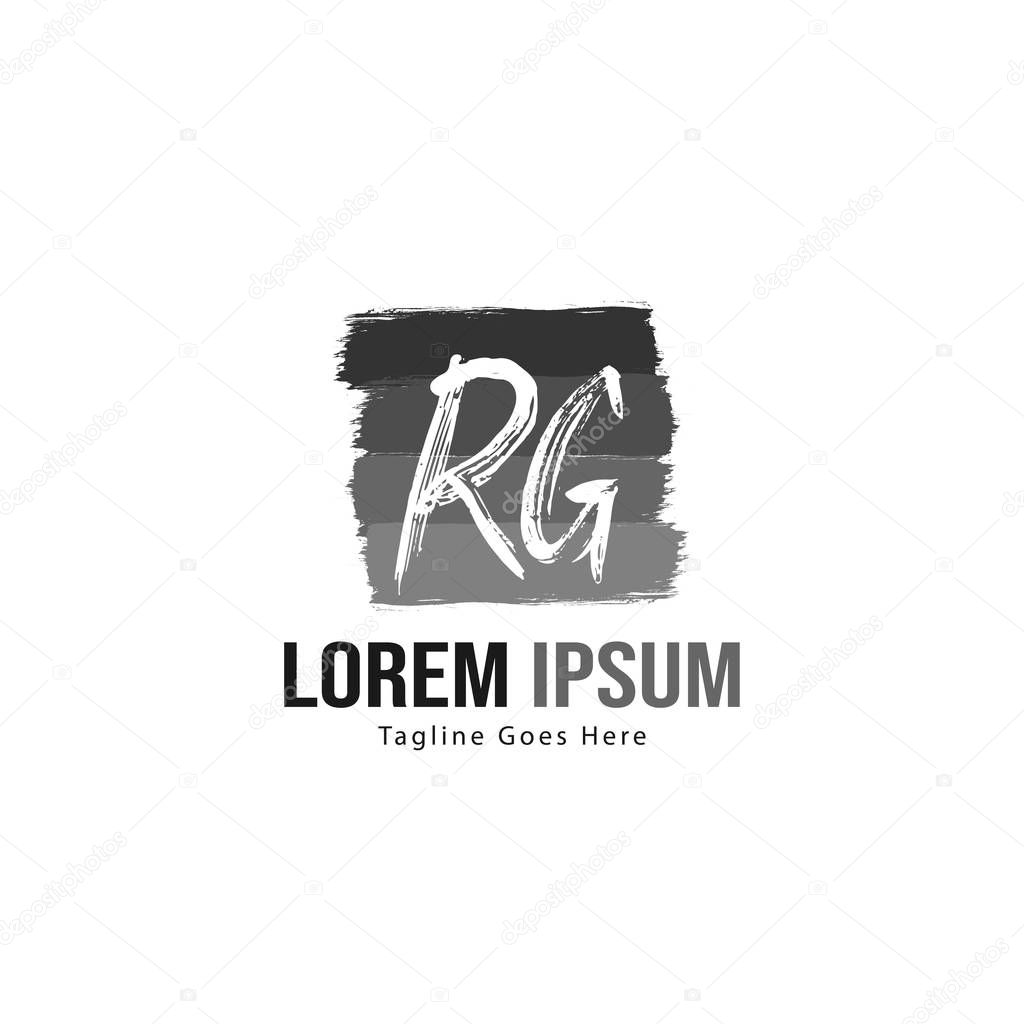 Plantilla de logotipo RG inicial con marco moderno. Ilustración de ...
