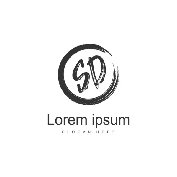 Plantilla de logotipo SD inicial con marco moderno. Ilustraci n de vector de logotipo de letra ...