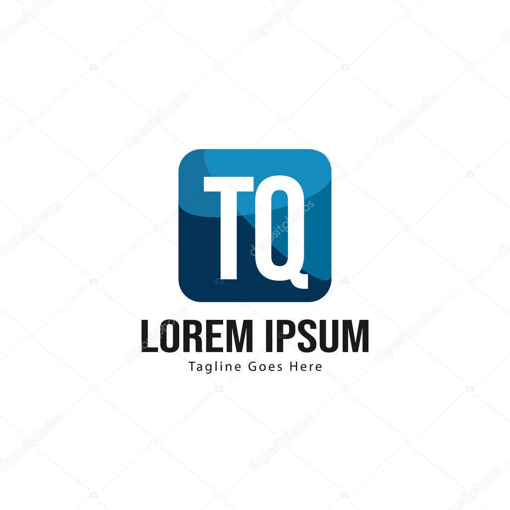 Plantilla de logotipo TQ inicial con marco moderno. Ilustración de ...