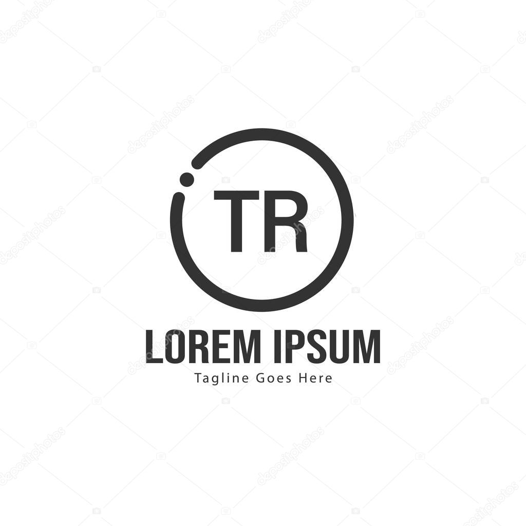 Plantilla de logotipo TR inicial con marco moderno. Ilustración de ...