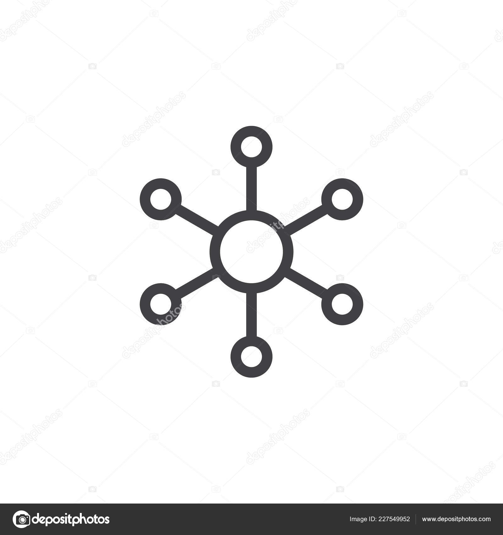 Hub Spoke Line Icon Outline Vector Sign Linear Style Pictogram Stock ...