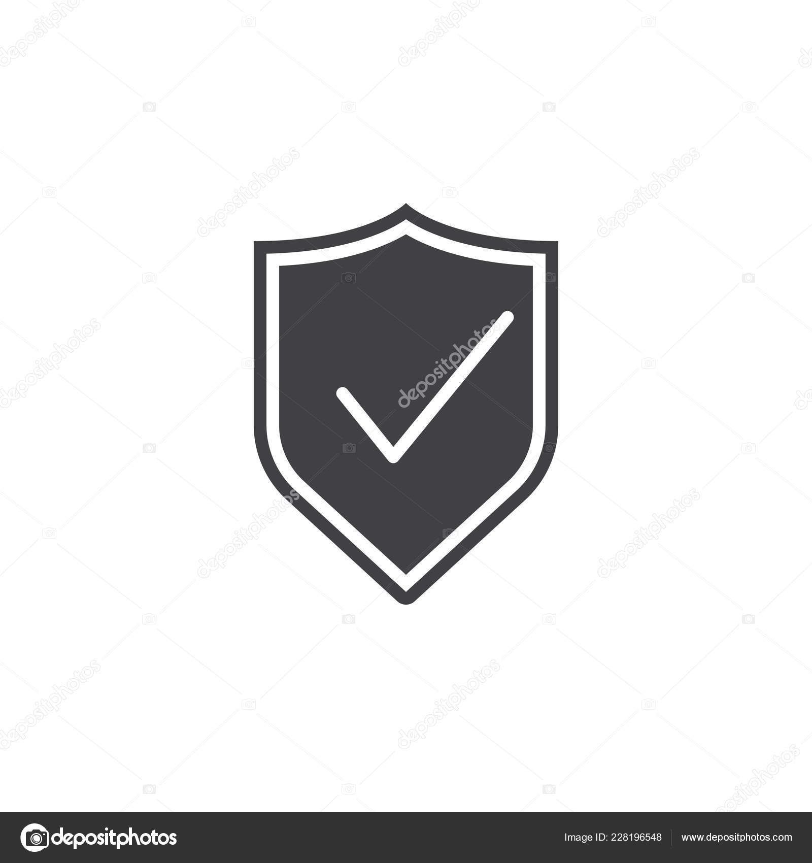 Shield Check Mark Icon Vector Guard Solid Logo Illustration Pictogram ...