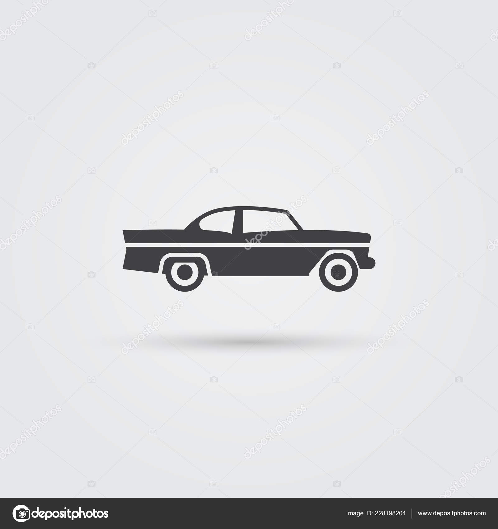 Retro Car Icon Vector Illustration Isolated White Background Stock ...