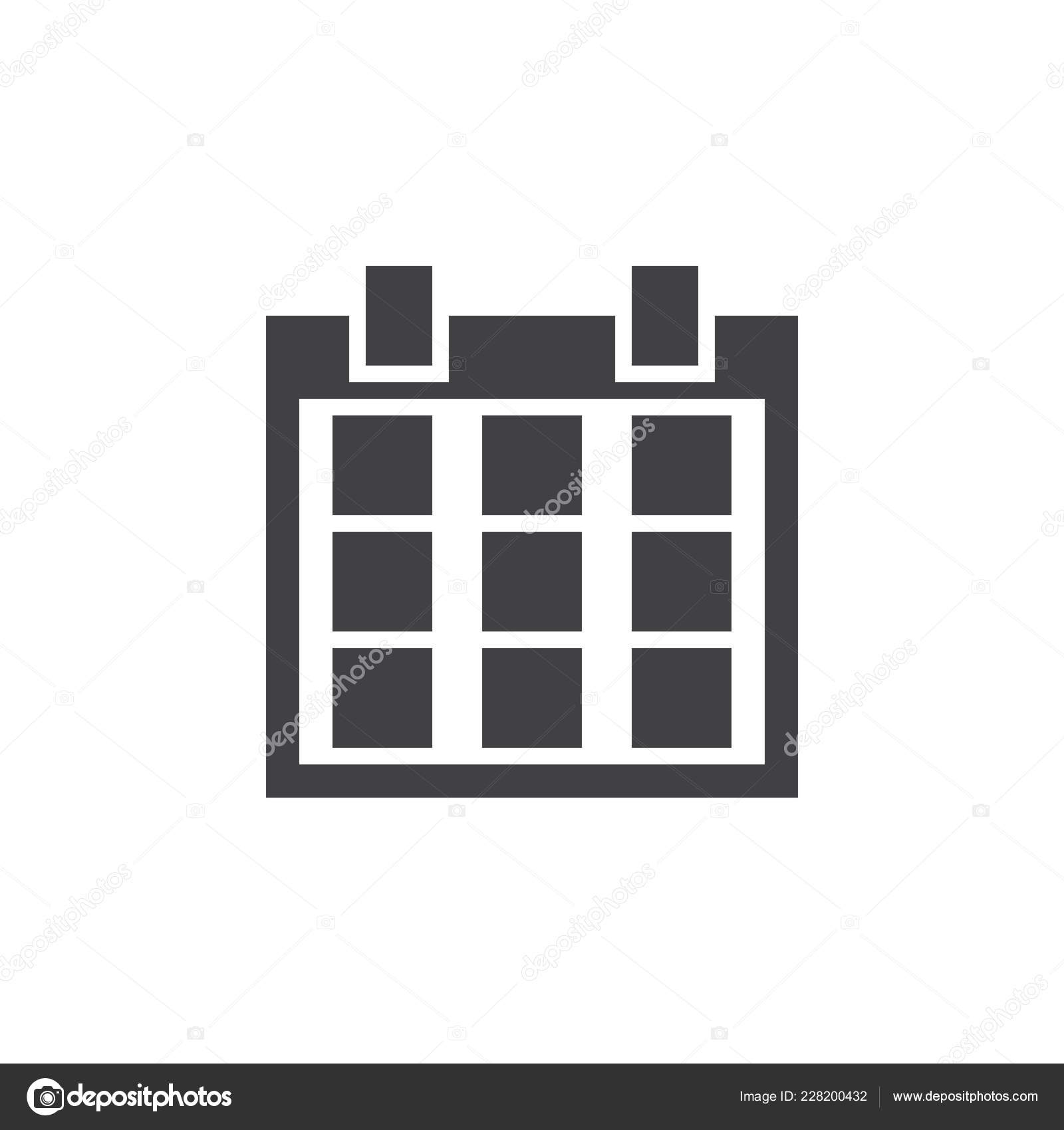 Kalender Icon Vektor Massives Logo Piktogramm Auf Weiß Isoliert ...