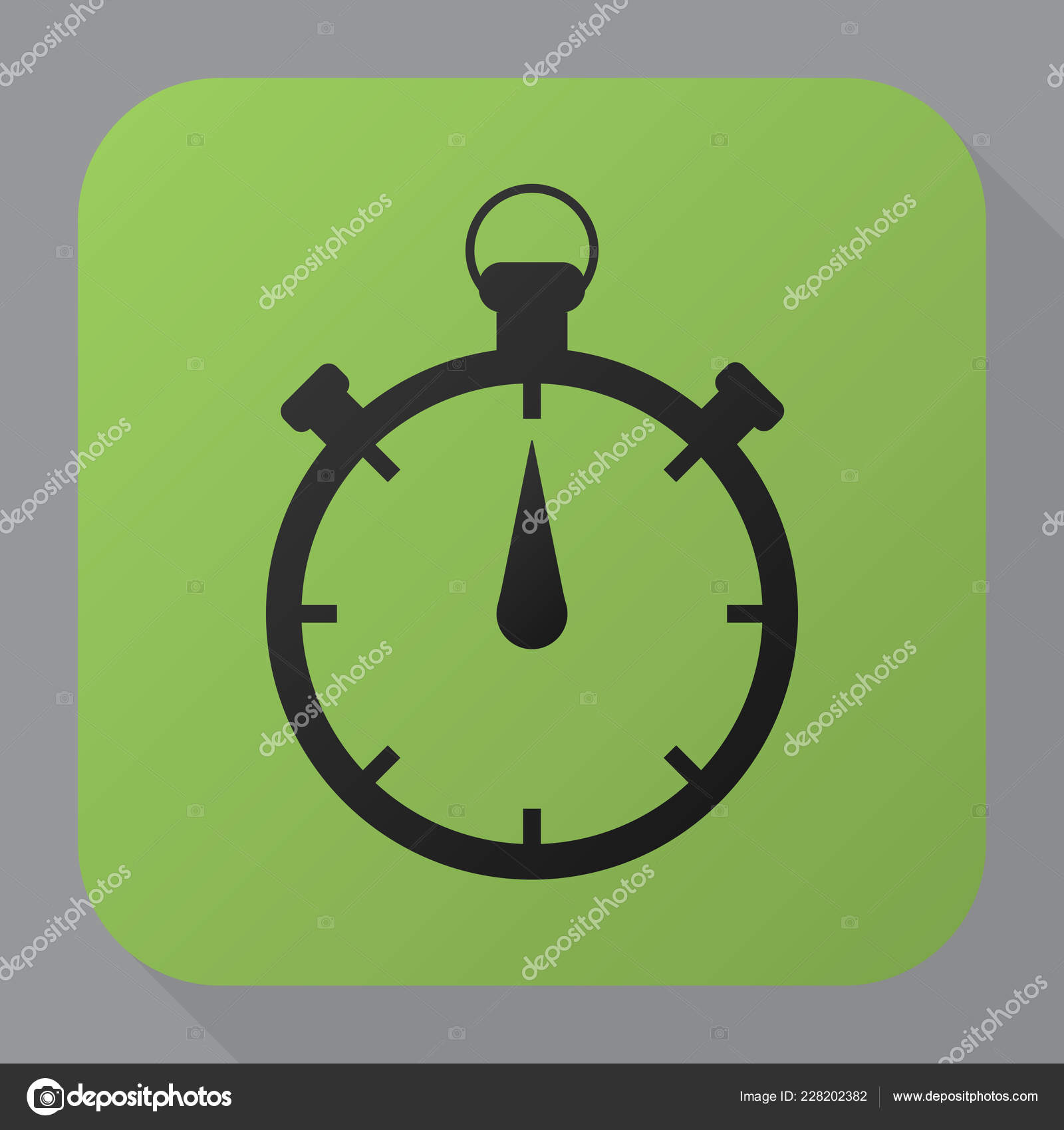 Stopwatch Flat Icon Green Background Stock Vector Image by ©avicons ...