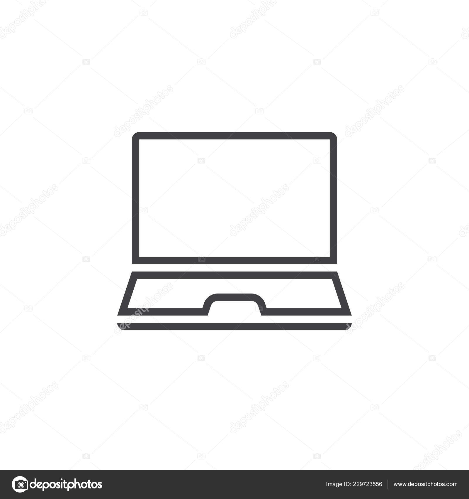 Laptop Line Icon Mobile Computer Outline Vector Logo Linear Pictogram ...
