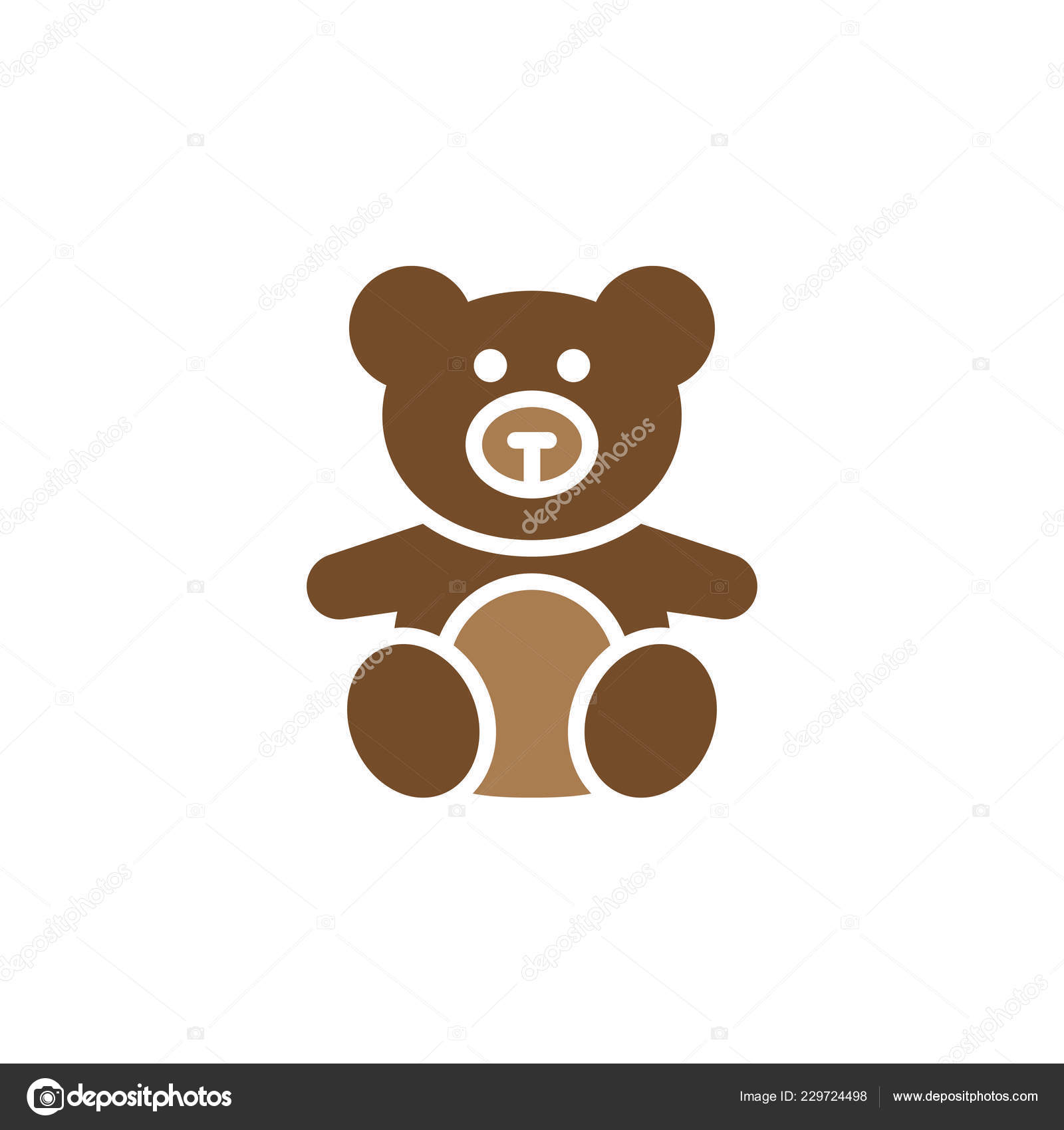 Soft Toy Teddy Bear Icon Vector Filled Flat Sign Solid Stock Vector ...