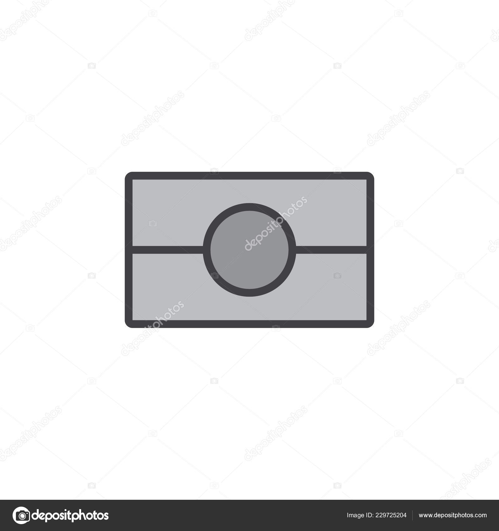 Biometric Passport Symbol Epassport Line Icon Filled Outline Vector