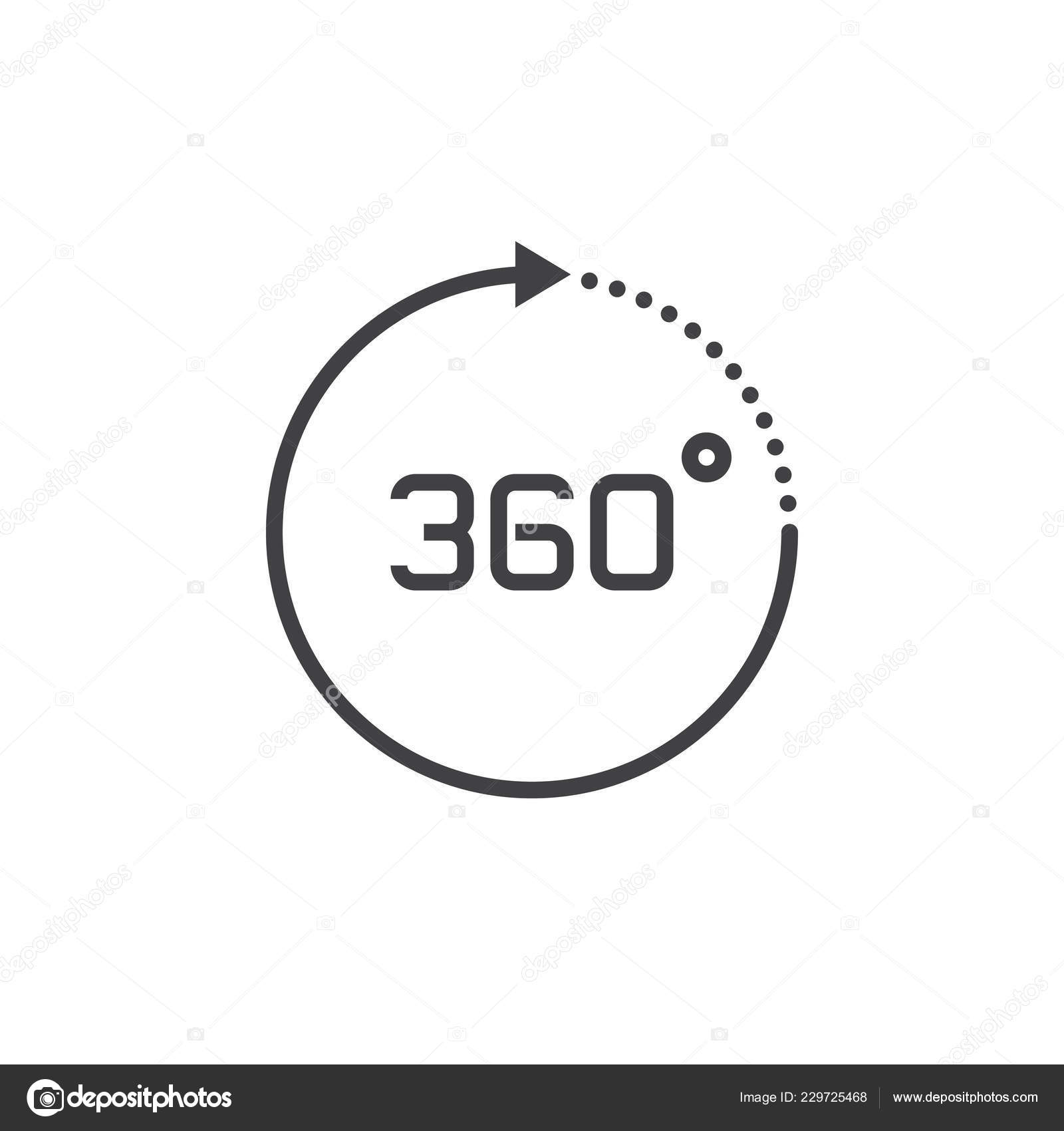 360 Degree View Sign Vector Icon Solid Logo Illustration Pictogram ...