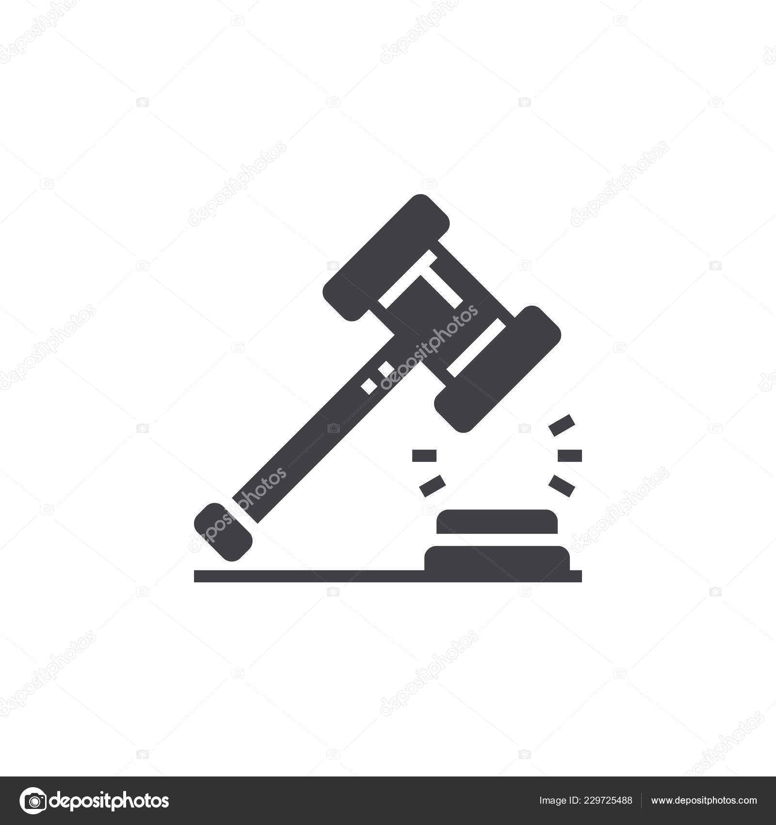 Law Symbol Gavel Icon Vector Solid Logo Illustration Pictogram Isolated ...