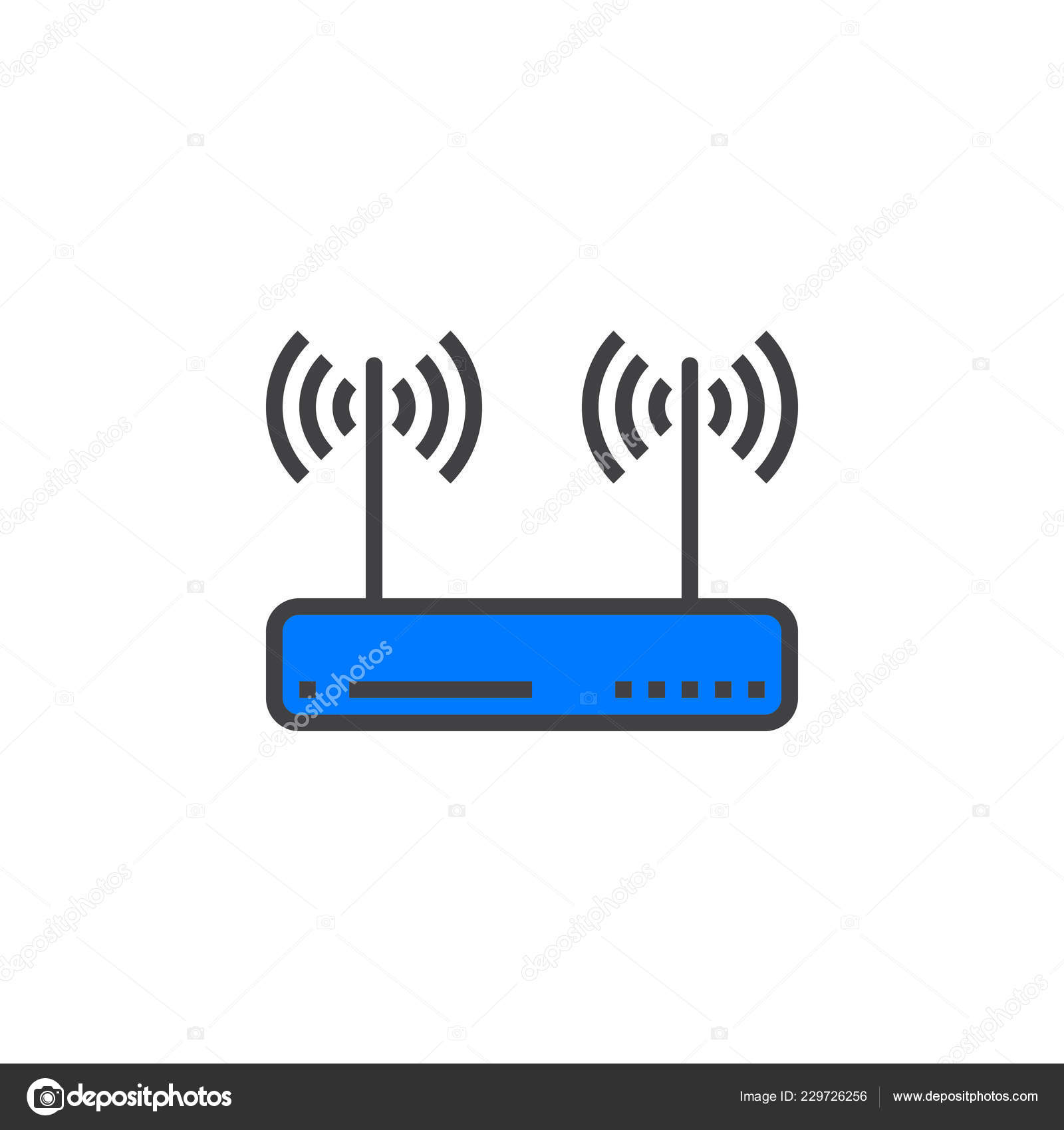 Wifi Router Wireless Dsl Modem Line Icon Filled Outline Vector Stock ...
