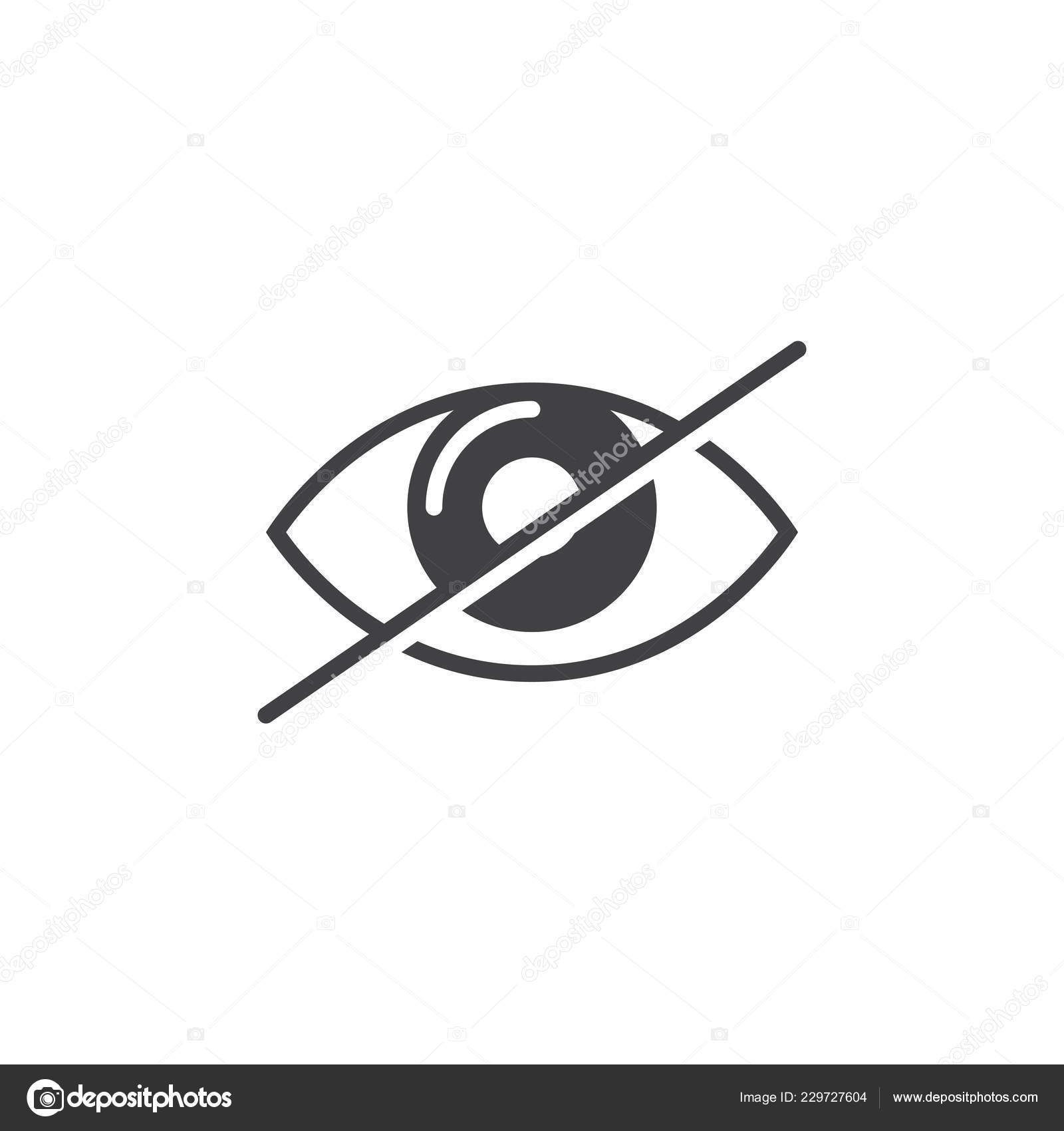 Hide Icon Vector Strikeout Eye Solid Logo Illustration Pictogram ...