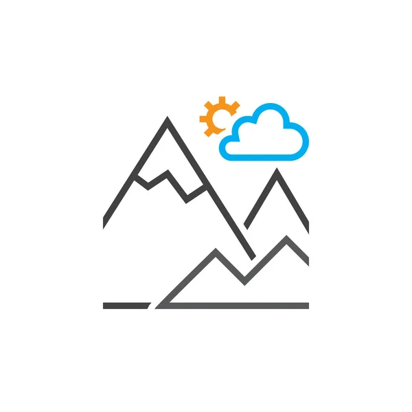 Mountain Line Icon Outline Terrain Vector Logo Linear Pictogram ...