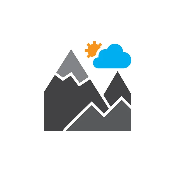 Mountain Line Icon Outline Terrain Vector Logo Linear Pictogram ...
