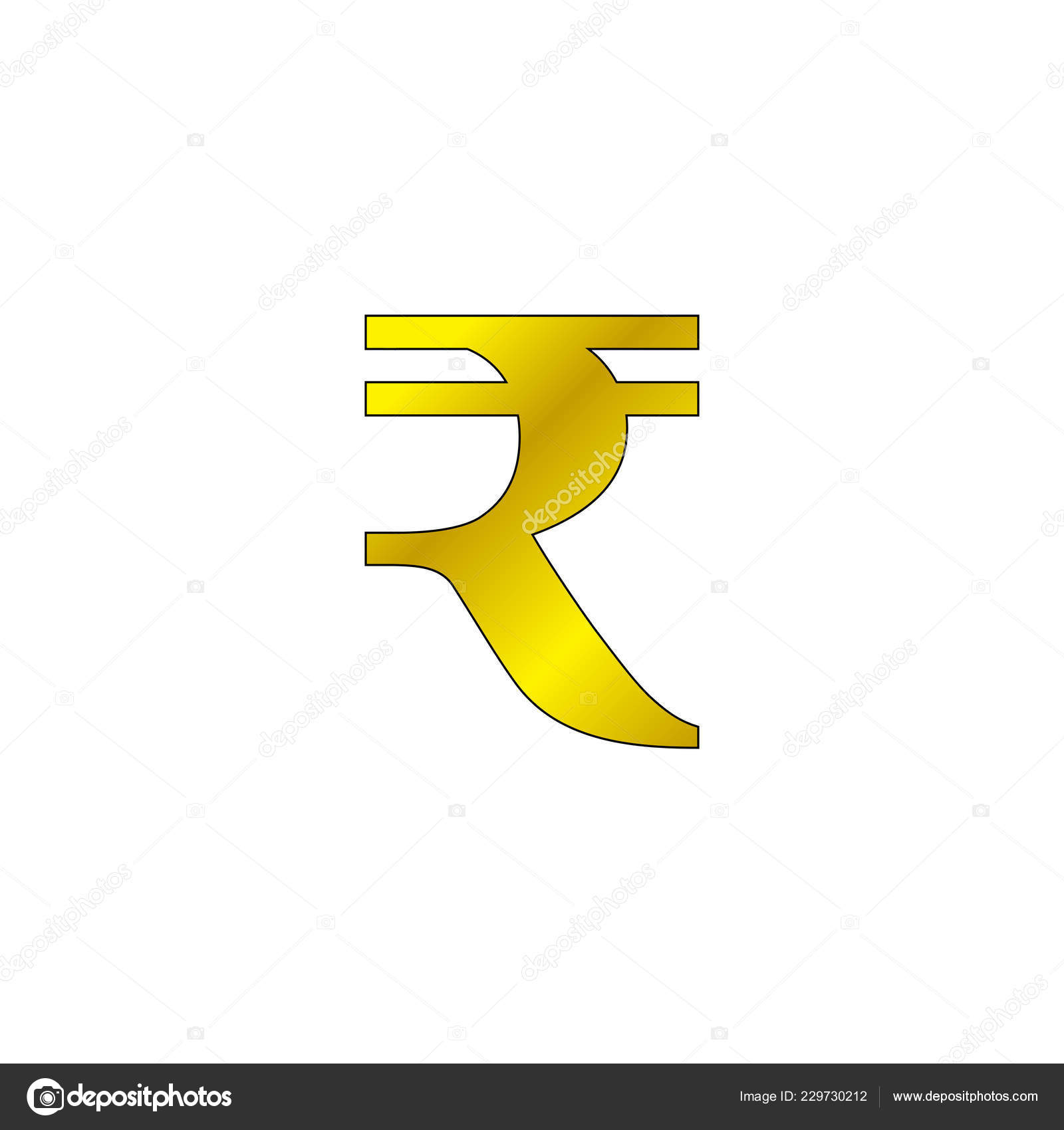 Símbolo Rupia Sinal Vetor Ilustração Contínua Logotipo Pictograma ...