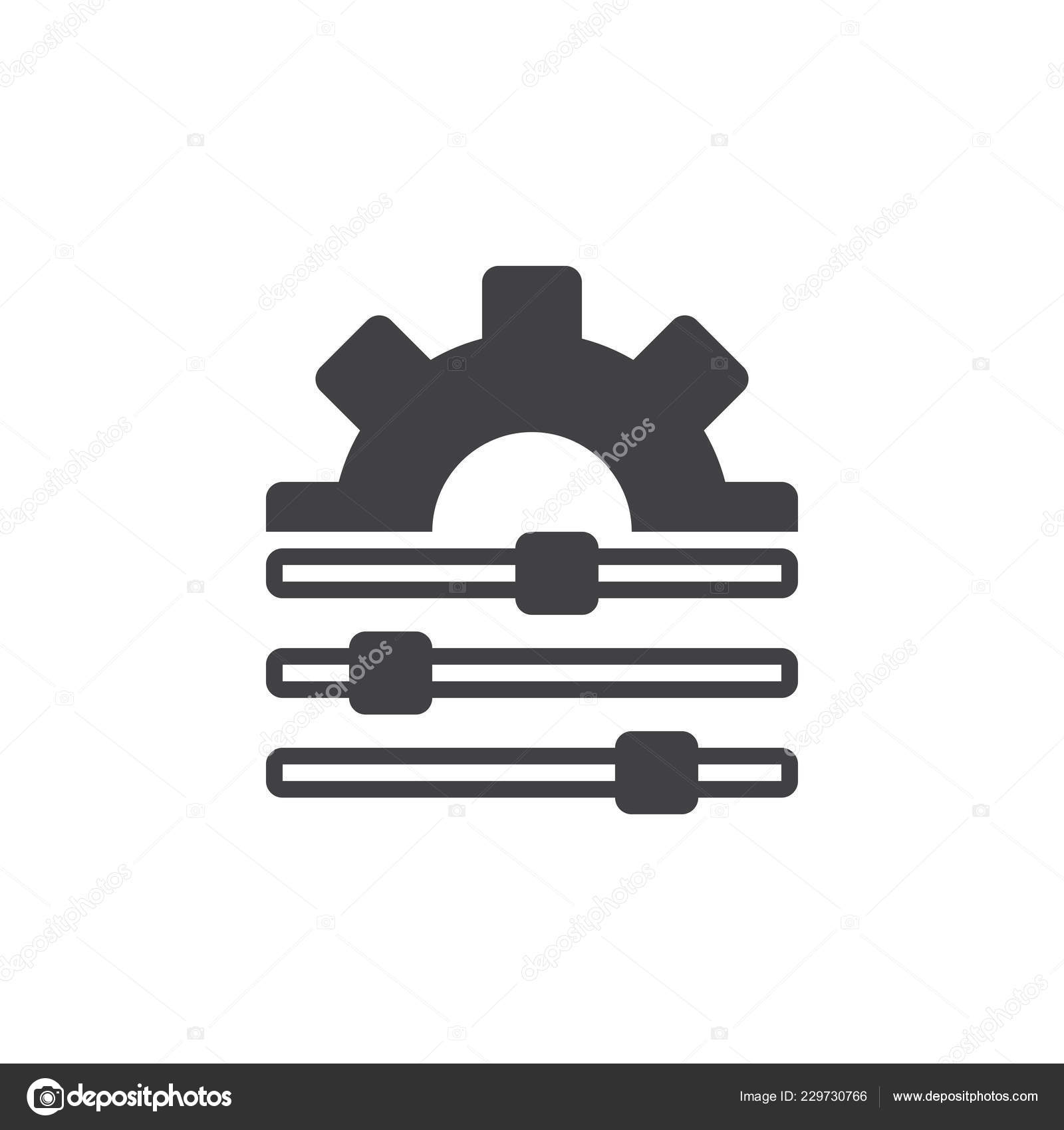 Settings Icon Vector Solid Logo Illustration Pictogram Isolated White ...