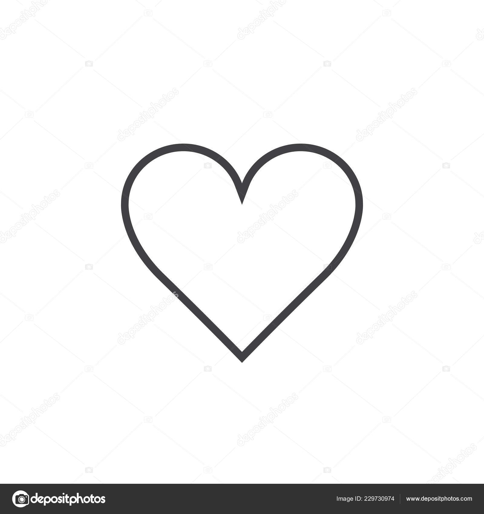 Love Symbol Heart Line Icon Outline Vector Logo Illustration Linear ...