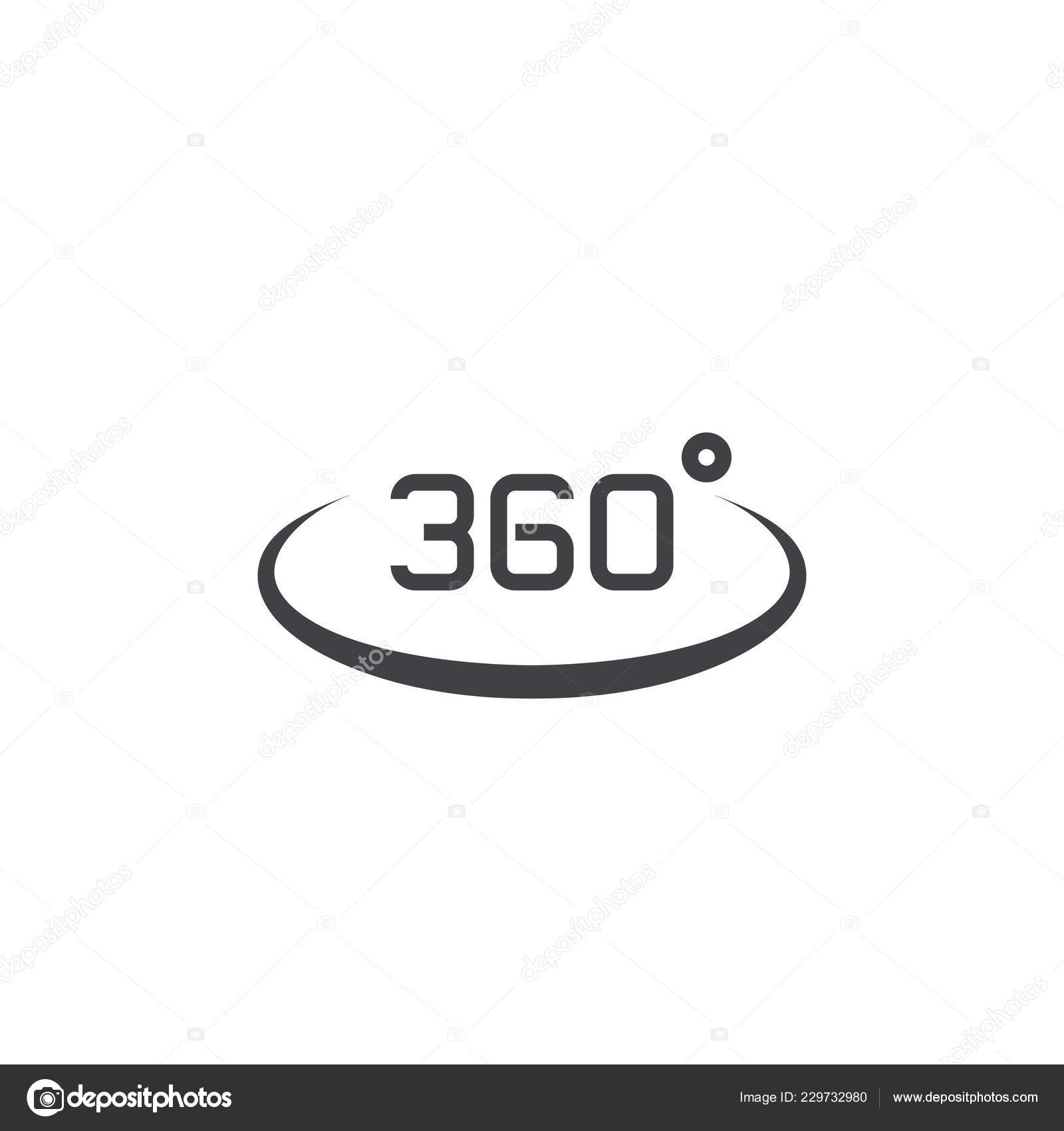 360 Degree View Sign Vector Icon Solid Logo Illustration Pictogram ...