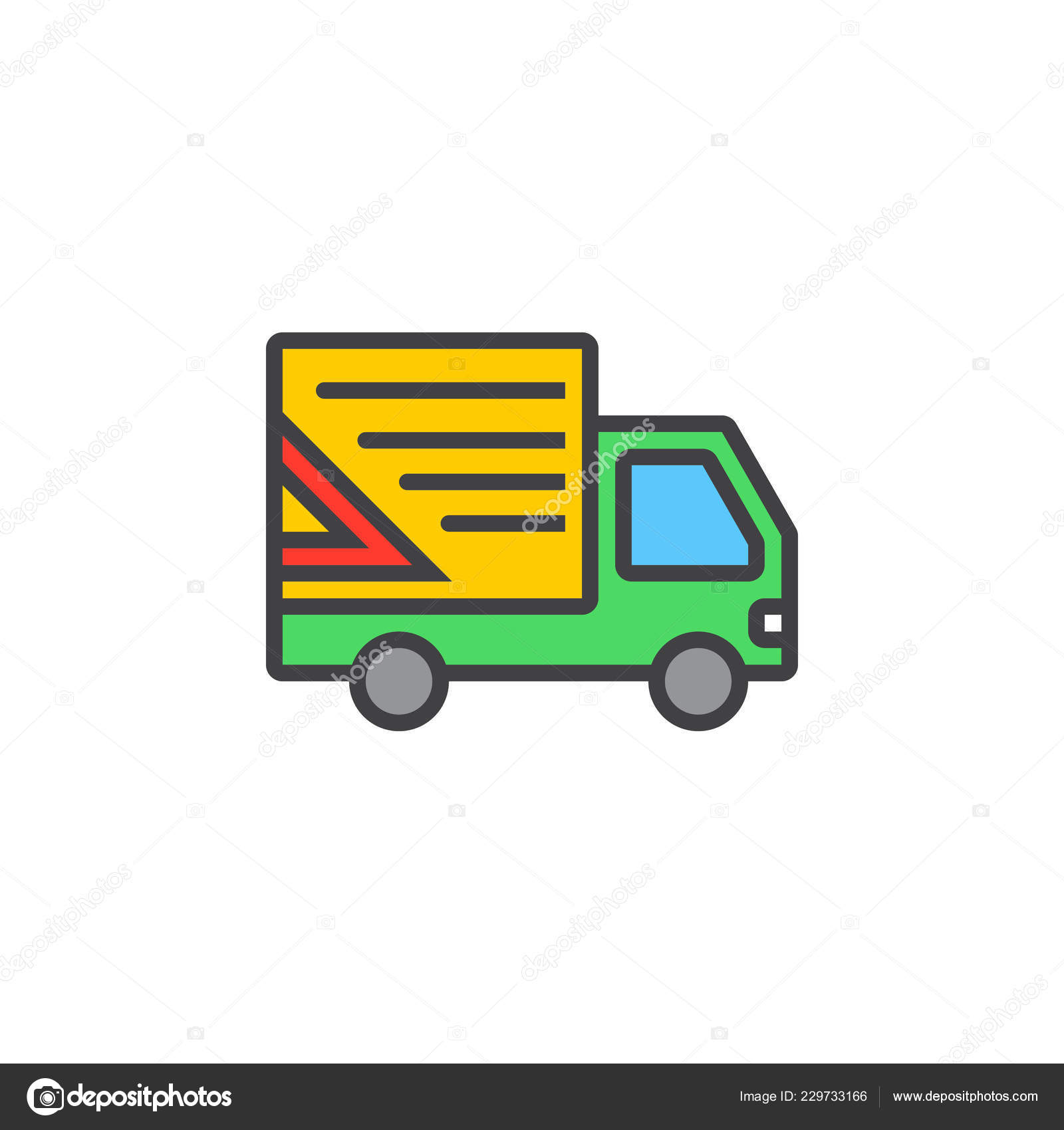 Shipping Symbol Truck Line Icon Filled Outline Vector Sign Linear Stock ...