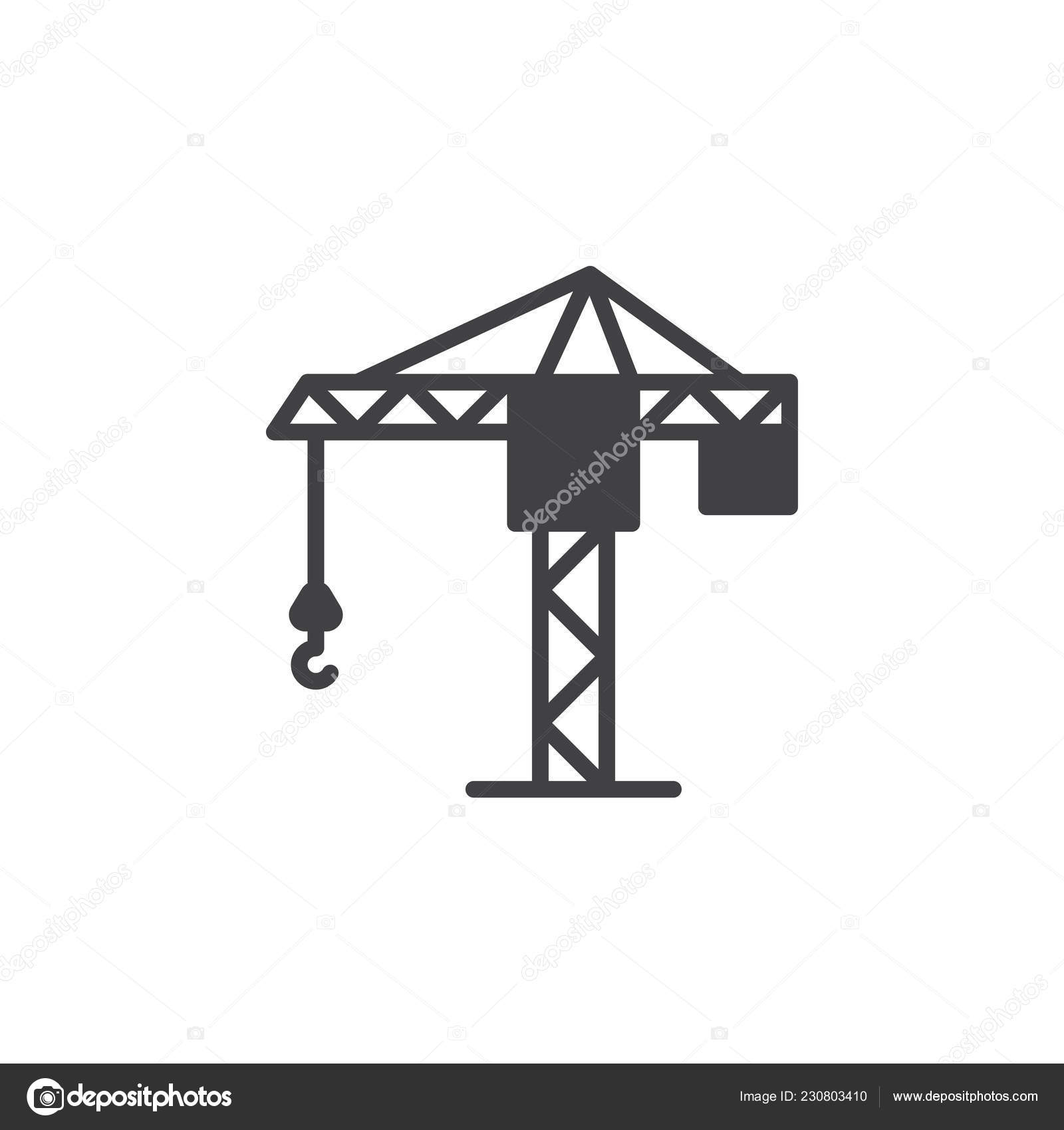 Tower Crane Icon Vector Filled Flat Sign Solid Pictogram Isolated Stock ...
