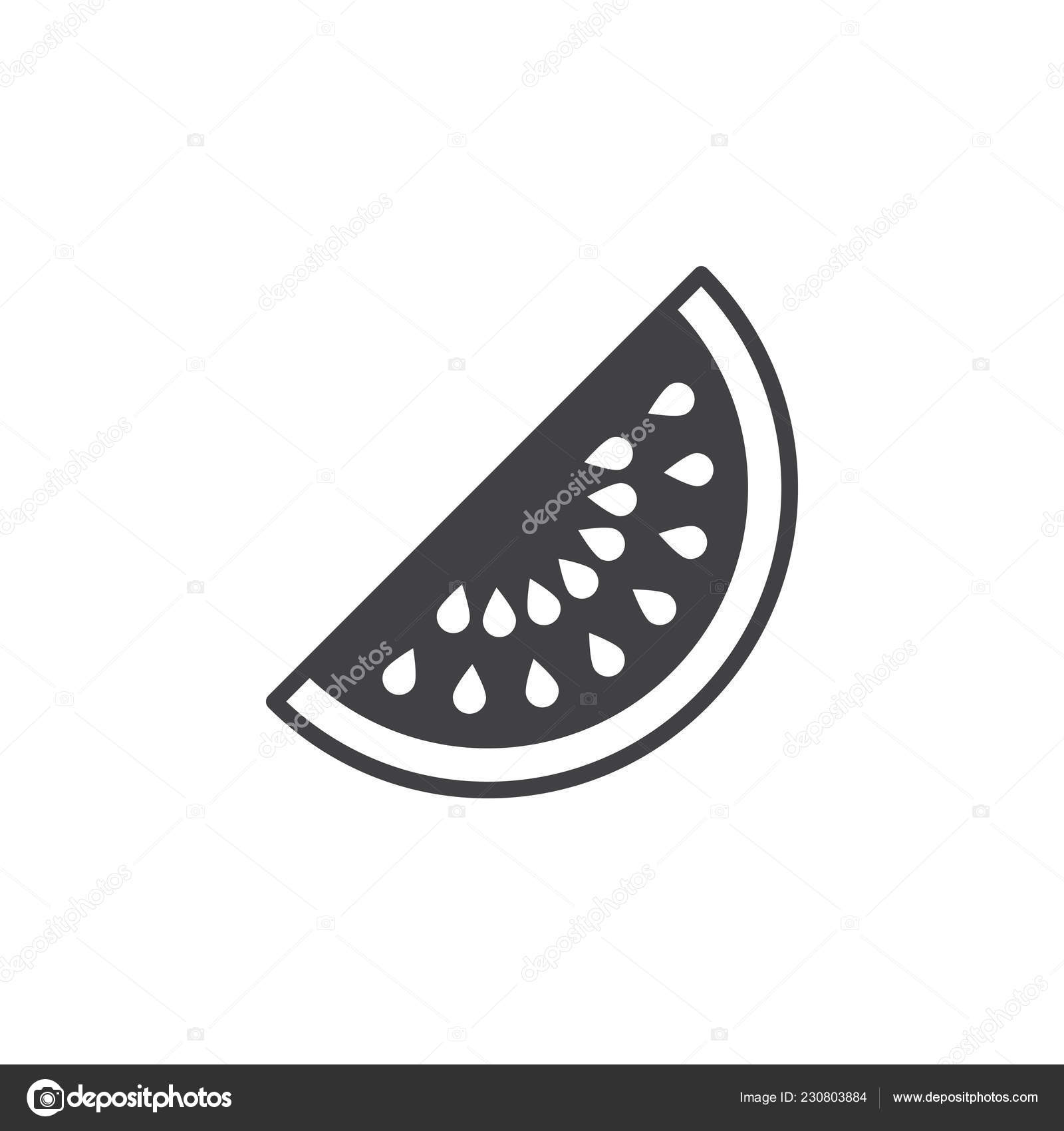 Watermelon Icon Vector Filled Flat Sign Solid Pictogram Isolated White ...