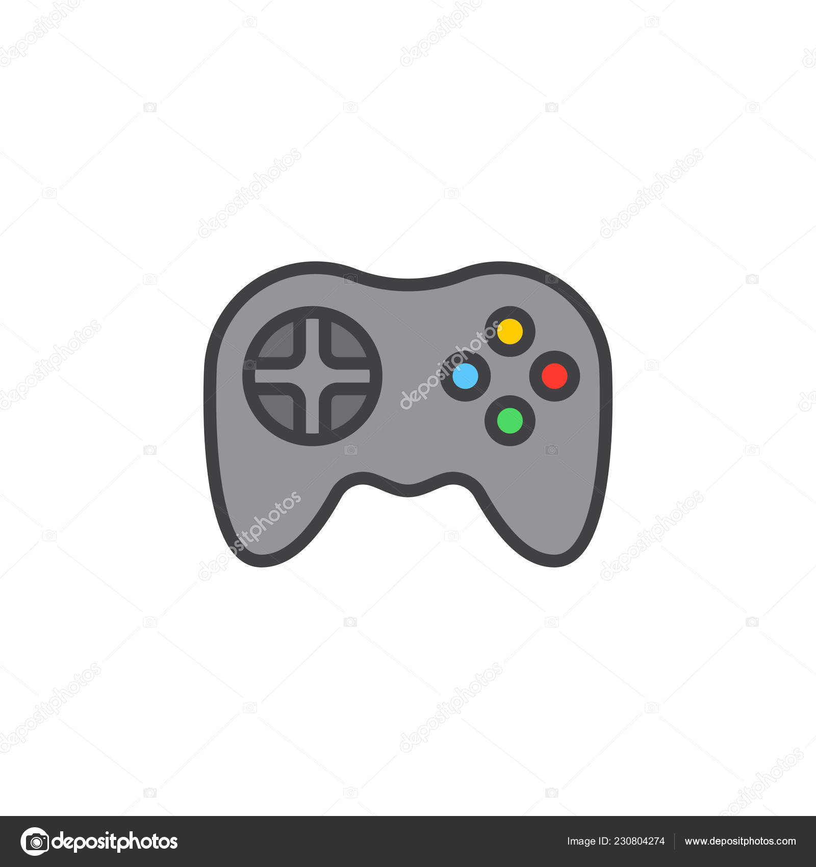 Video Game Symbol Gamepad Line Icon Filled Outline Vector Sign Stock ...