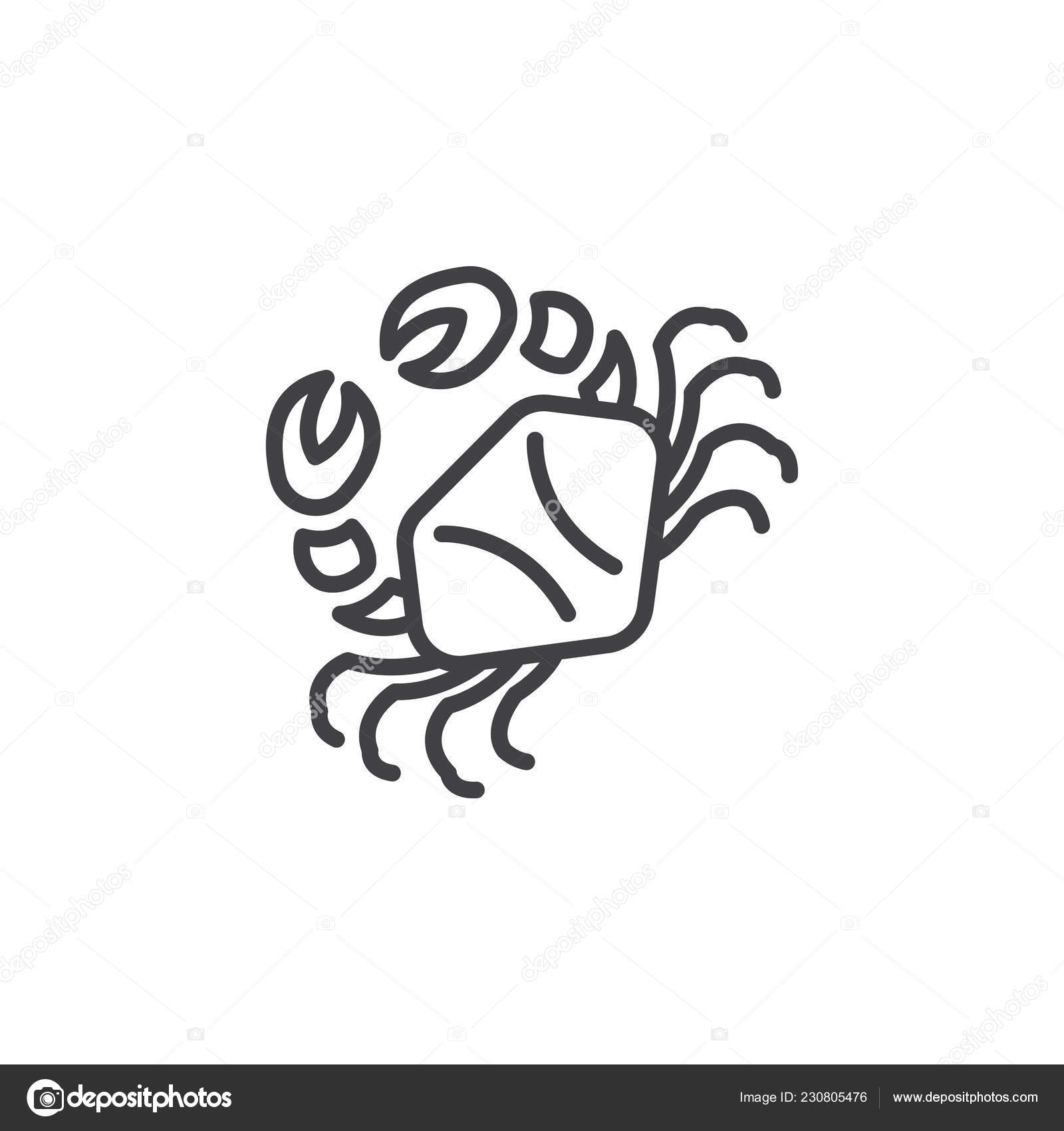 Crab Line Icon Outline Vector Sign Linear Pictogram Isolated White ...